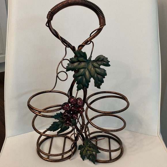 Storage & Organization | Decorative Wine Bottle Holder With Grapes And ...